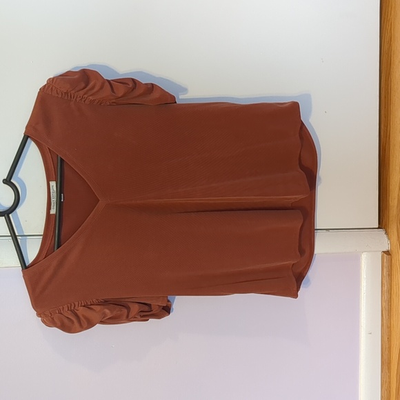 Green Envelope | Tops | Terracotta Blouse With Ruched Sleeves From ...